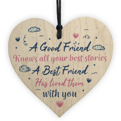 Red Ocean Best Friend Friendship Birthday Gift Handmade Wooden Chic ...
