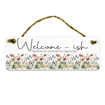 Purely Home Novelty Door Sign - Wildflower Meadow Welcome To My Home ...