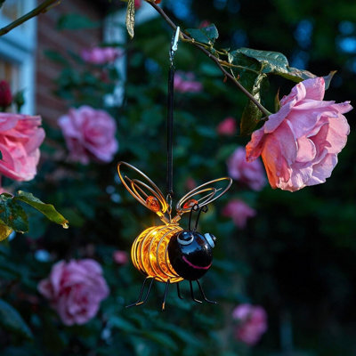 Set Of 3 Solar Powered Bee Lights - Weather Resistant Novelty Outdoor ...