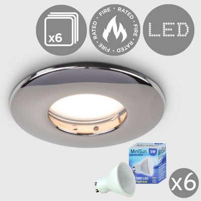 Valuelights Downlight Fire Rated Ip65 Black Chrome Ceiling Light ...