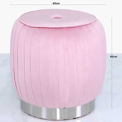 ABC Baby Pink Round Footstool: Charming Design, Soft Hue & Versatile ...