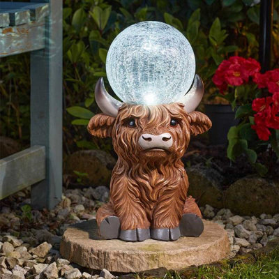 Marco Paul Multi-Coloured Highland Cow Solar Light Garden Ornament by B ...