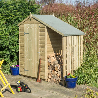 Rowlinson Oxford 4X3 Shed With Lean To - Timber - L95 X W194 X H195 Cm ...