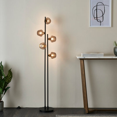 Lockie Matt Black Led Floor Lamp by B&Q | ufurnish.com