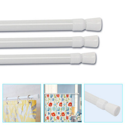 190Cm Spring Loaded Curtain Rail Extendable Voile Tension Pole by B&Q ...