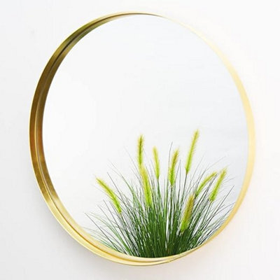 DEENZ Round Gold Wall Mirror Aluminium Frame Deep Frame by B&Q ...