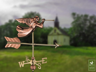 Good Directions Cottage Angel Copper Weathervane - H60 X W53 X L28 Cm ...