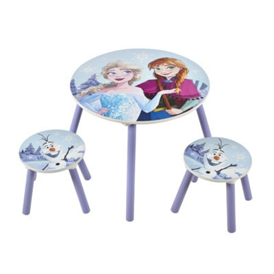 Disney Frozen Children Kids Table & Chairs (2 Stools Included) - Ideal ...