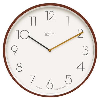 Acctim Taby Wall Clock Quartz Contemporary Minimalist Soft Coral 35Cm ...