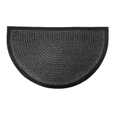 Primeur Grey Half Moon Door Mat, 75Cm X 45Cm by B&Q | ufurnish.com