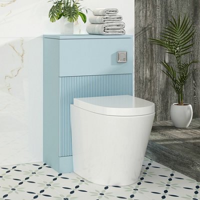 Royal Bathrooms Evora 500mm Matt Sky Blue Fluted Btw Wc Unit With Cesar ...