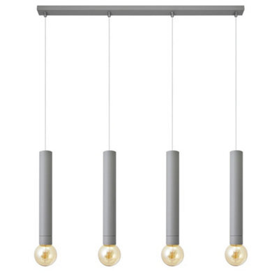 Luminosa Lighting Luminosa Tuba Straight Bar Pendant Ceiling Light Grey ...