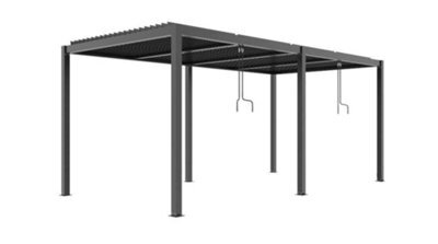 Primrose Living Deluxe Charcoal Veranda With Louvered Shutter Roof 6M X ...
