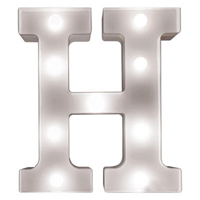 Battery Powered 3D Letter H Led Light - Freestanding Or Wall Mounted ...