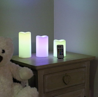 Premier Decorations Premier Set Of 3 Multi Action Colour Changing Led ...