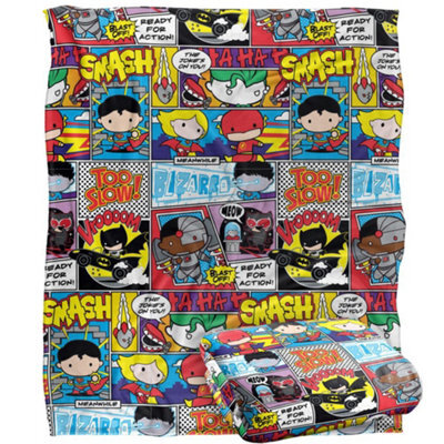 Justice League Chibi Comic Collage Blanket Multicoloured (One Size) by ...