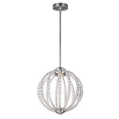 Satin Nickel 1 Bulb Ceiling Pendant Light With Led 8W Bulb by B&Q ...