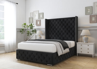 Comfort Beds Emily Black Naples Bed Frame by B&Q | ufurnish.com