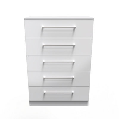 Chester 5 Drawer Chest In White (Ready Assembled) by B&Q | ufurnish.com