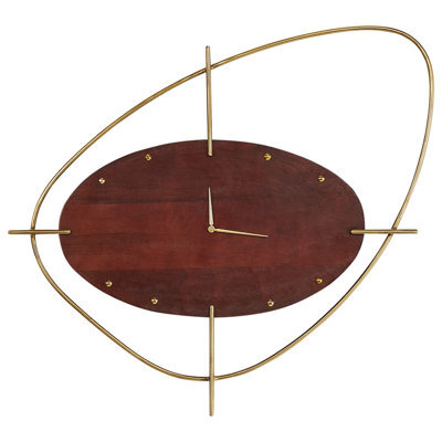 Beliani Wall Clock Rapti 74 Cm Wood Dark Brown by B&Q | ufurnish.com