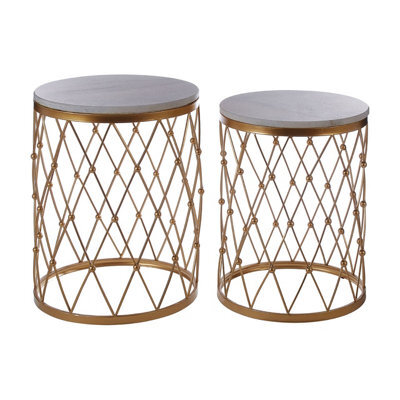 Premier Housewares Interiors By Premier Durable Set Of Two Marble And ...