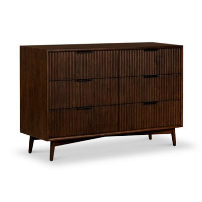 Oskar 6 Drawer Grooved Chest - By Roseland Furniture by B&Q | ufurnish.com