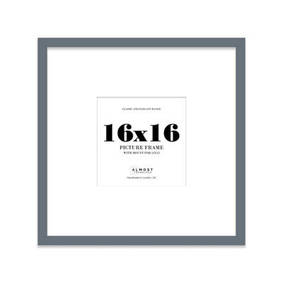 "16X16"" Grey Picture Frame - 16X16"" Square Frame With 12X12"" Mount ...
