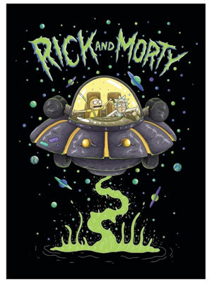 Rick And Morty Spaceship Fleece Blanket by B&Q | ufurnish.com