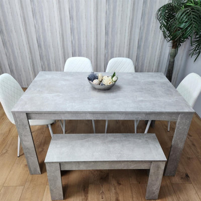 Kosy Koala Wooden Rectangle Dining Table Set With 4 White Chairs And ...