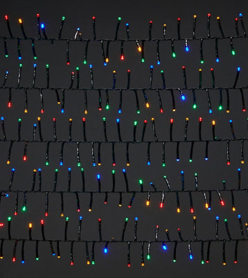 1000 Multicolour Cluster Led String Lights With Timer Function & 25M Green Cable by B&Q ...
