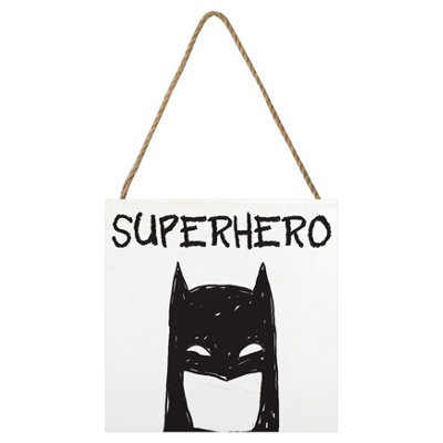 DC comics Batman Superhero Wooden Block White/black (20Cm X 20Cm) by B ...
