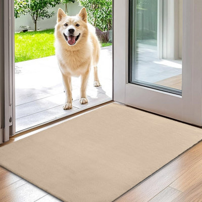 Ameha Non Slip Soft Door Mats Rabbit Fur Large Kitchen Floor Mats by B ...
