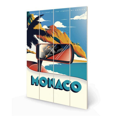 Zoom F1 Monaco Plaque Blue/white/brown (59Cm X 40Cm) by B&Q | ufurnish.com
