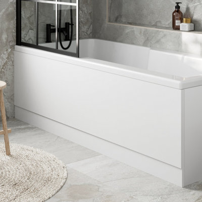 Affine Modern Bathroom High Gloss White 1800mm Front Side Bath Panel ...