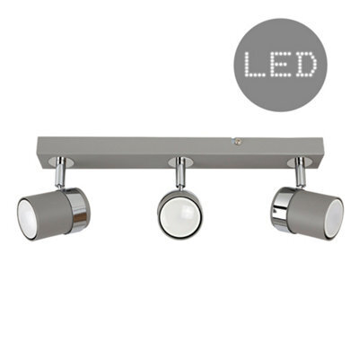 Valuelights Rosie Cement Ceiling Bar Spotlight And Gu10 Spotlight Led ...
