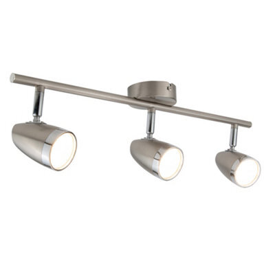 Arlec Vector Spotlight Brushed Nickel Integrated 4W Led 3-Bar Triple ...