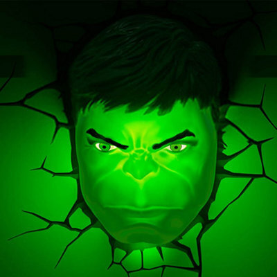 3Dfx Deco Wall Light - Marvel Hulk Face by B&Q | ufurnish.com