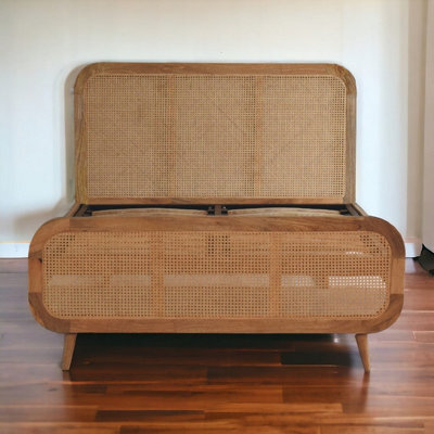 Artisan Furniture Solid Wood Rattan Bed by B&Q | ufurnish.com