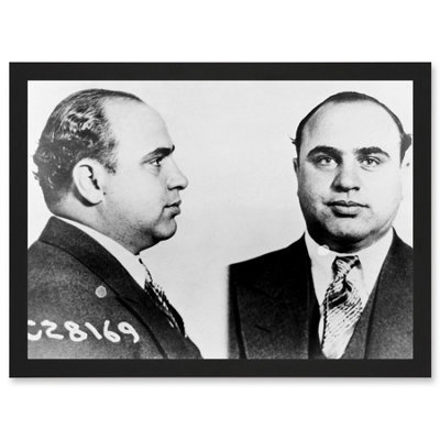 Artery8 Al Capone Mugshot Prison Gangster Scarface Wall Art Print - A4 ...
