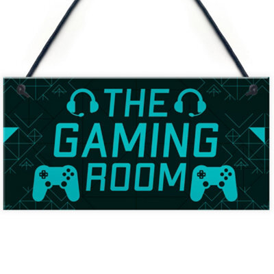 Red Ocean Gaming Room Sign Novelty Gamer Gift Bedroom Man Cave Sign Son ...