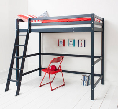 Nöa & Nani Thomas High Sleeper Kids Solid Wood Cabin Bed In Anthracite by B&Q | ufurnish.com