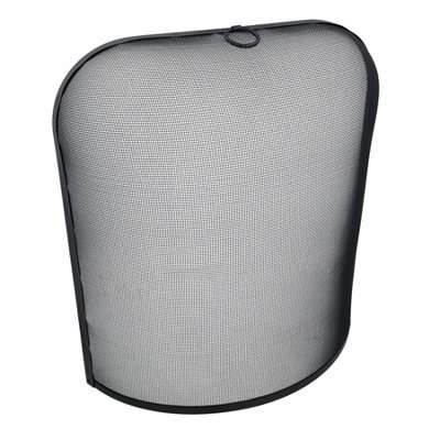 AB Tools Curved Fire Spark Guard Black Freestanding Fireside Fine Mesh ...