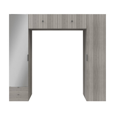 GoodHome Atomia Freestanding Grey Oak Effect Overhead Unit (H)2250mm (W ...
