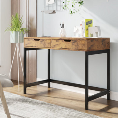 Urban Meuble Computer Desk Dressing Table With 2 Drawers Industrial ...