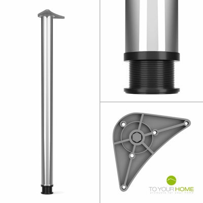Dihl 4 X Chrome Adjustable Breakfast Bar Table Leg - 1100mm by B&Q ...