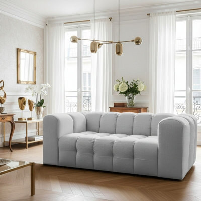Baloo Two Seat Elegant Modern Sofa Light Grey by B&Q | ufurnish.com