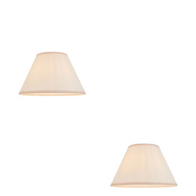 Loops Set Of 2 Vintage White Tapered Lamp Shades - Elegant Fabric ...