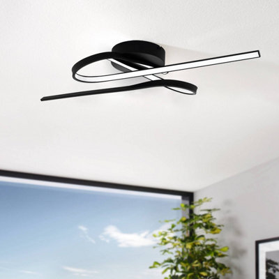 Eglo Selvina 1 Led Contemporary Flush Black Ceiling Light by B&Q ...