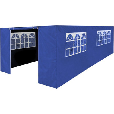 Loops Side Walls Door & Windows For 3X6M Pop-Up Gazebo - Blue - Garden ...
