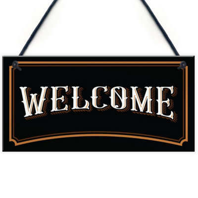 Red Ocean Vintage Style Welcome Sign Home Decor Bar Home Bar Shop Sign ...